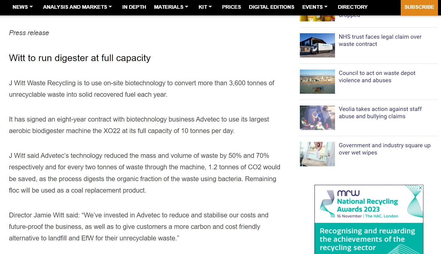 Press - JWitt Waste Recycling